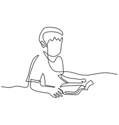 Knowledge one line drawing Royalty Free Vector Image