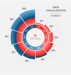 Circle chart infographic template with 10 options Vector Image