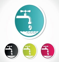 Basin with taps and water Royalty Free Vector Image