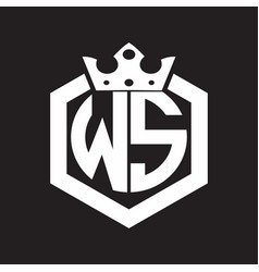Ws logo monogram with shield shape isolated on Vector Image
