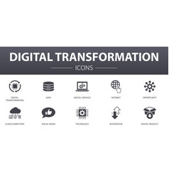 Digital transformation infographic circle concept Vector Image