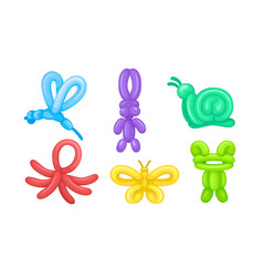 Balloon twisting art with animal figures Vector Image