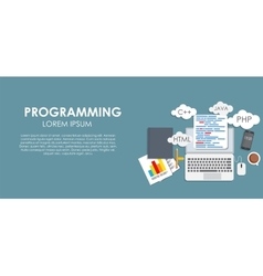 Programming coding concept flat background Vector Image