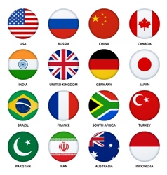 All official national flags world circular Vector Image