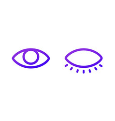 Eye icons open and closed human eyes Royalty Free Vector