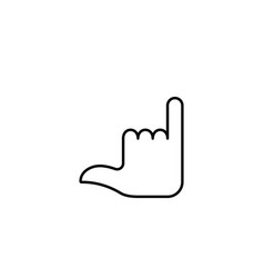 Gesture back shaka Royalty Free Vector Image - VectorStock