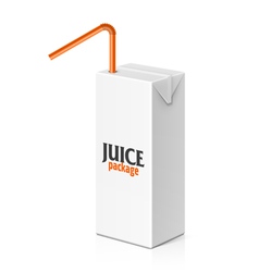 Juice box with drinking straw Royalty Free Vector Image