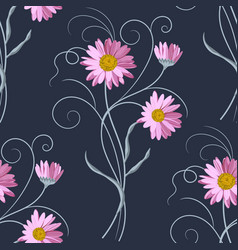 Floral seamless pattern simple flower shapes Vector Image