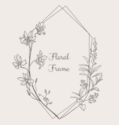 Delicate floristic geometric frame Royalty Free Vector Image