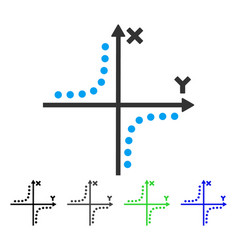 Hyperbola plot flat icon Royalty Free Vector Image