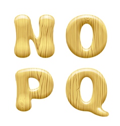 Wood tree texture font alphabet Royalty Free Vector Image