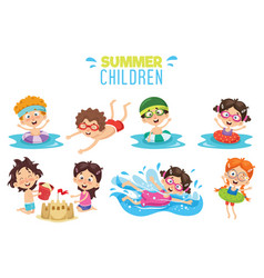 Summer children Royalty Free Vector Image - VectorStock