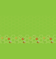 Buzz on spring border seamless repeat bees Vector Image