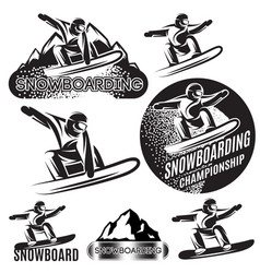 Snowboarder jumping sport Royalty Free Vector Image