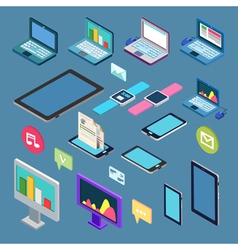 Office isometric set Royalty Free Vector Image