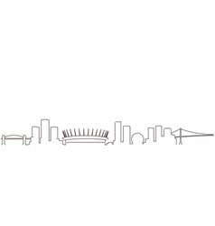 One single line drawing new york city skyline Vector Image