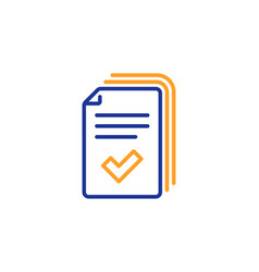 Handout line icon documents example sign Vector Image