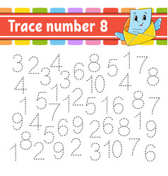Number 1-10 trace and write handwriting practice Vector Image