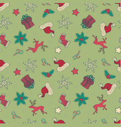 Seamless pattern of christmas symbols Royalty Free Vector
