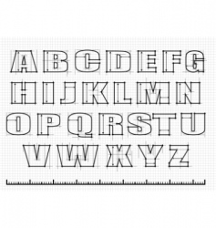 Sketched diagram alphabet set 3 Royalty Free Vector Image