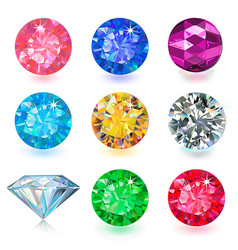 Diamond side view isolated Royalty Free Vector Image