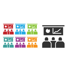 Black training presentation icon isolated Vector Image