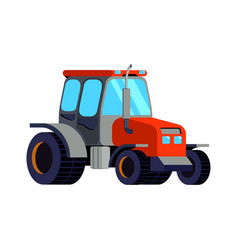 Cartoon blue tractor isolated on white Royalty Free Vector
