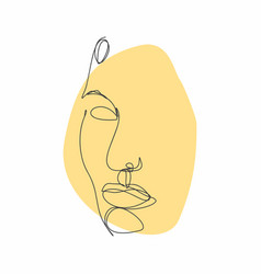 Face line art painting sketch with Royalty Free Vector Image