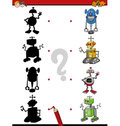 Shadows game with robot Royalty Free Vector Image