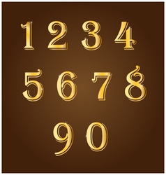 Gold 3d numbers Royalty Free Vector Image - VectorStock