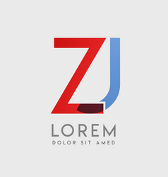 Jr logo letters with blue and red gradation Vector Image