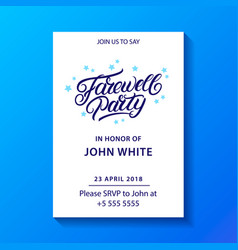 Farewell party hand written lettering Royalty Free Vector