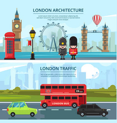 Cartoon london sights and objects Royalty Free Vector Image
