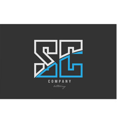 Grey blue alphabet letter sc s c logo icon design Vector Image