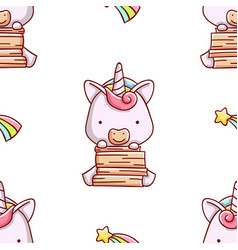 Simple seamless pattern cute kawaii hand drawn Vector Image