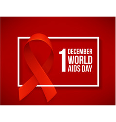 Banner with realistic red ribbon poster Royalty Free Vector