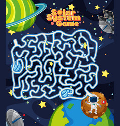 Game template with many planets in space Vector Image
