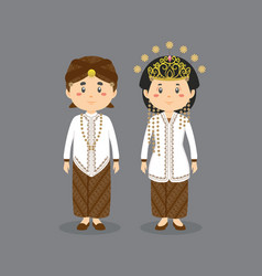 Character wearing central java traditional dress Vector Image