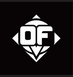 Df initial logo linked circle monogram Royalty Free Vector