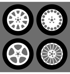 Truck set black and white Royalty Free Vector Image