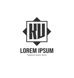 Initial kv logo template with modern frame Vector Image