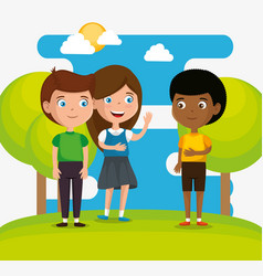 Group of boys friends characters Royalty Free Vector Image