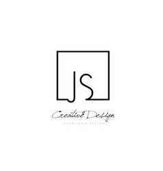 Js j s purple letter logo design with liquid Vector Image