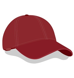 Red cap mockup with realistic cotton texture Vector Image