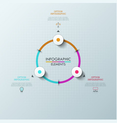Diagram with 3 round elements thin line Royalty Free Vector