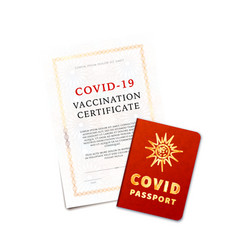 Covid19-19 vaccination certificate and passport Vector Image