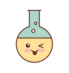 Laboratory tube test kawaii character Royalty Free Vector