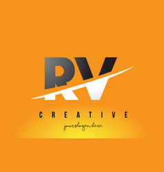 Rv r v letter logo design creative icon modern Vector Image