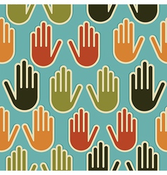 Raised hands people celebrating Royalty Free Vector Image