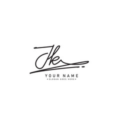 Jk initial signature logo handwritten logo Vector Image